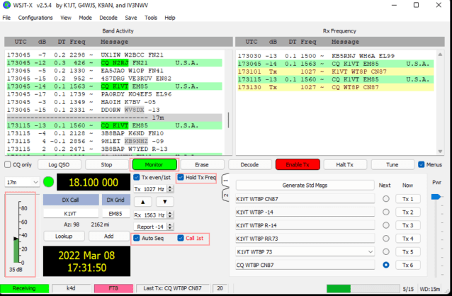 Setting up FT8 - WT8P's Notes to Self